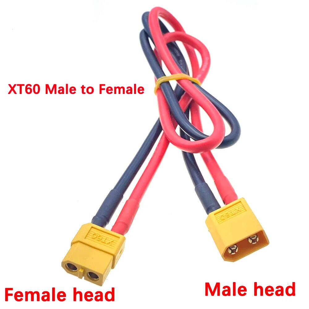 HBXINTAO Силиконовый удлинительный кабель XT60 12AWG 50CM, Male to Female