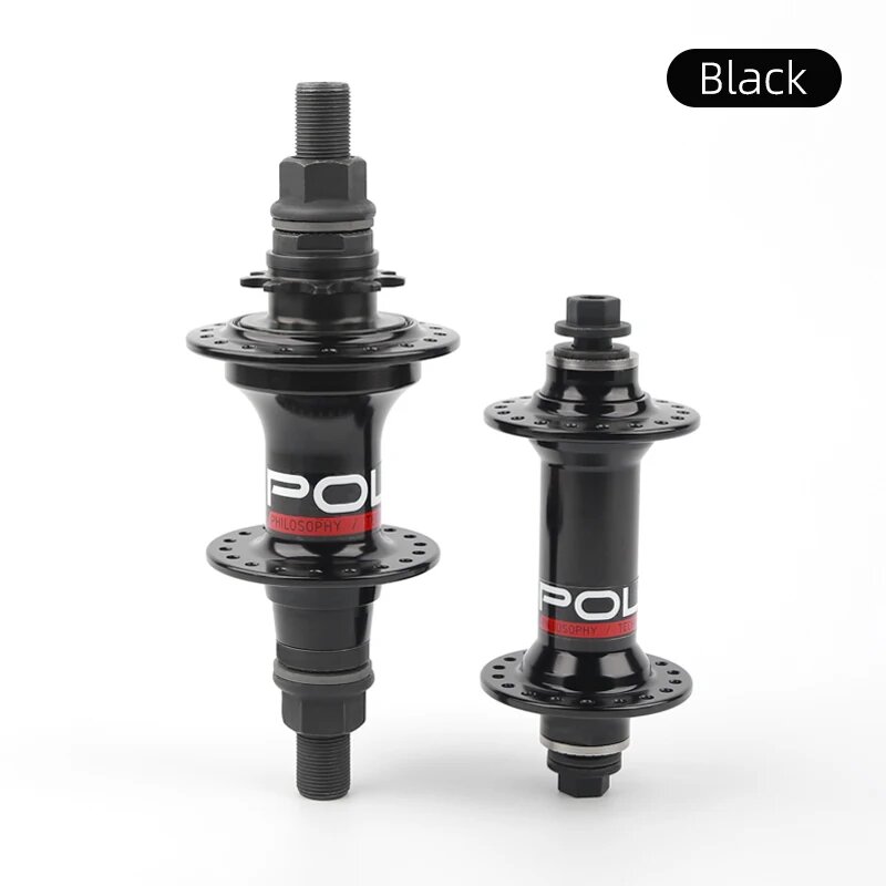 POLSO BH002 Ступица BMX черная/красная/фиолетовая/масляное пятно Черный, A pair Black LHD