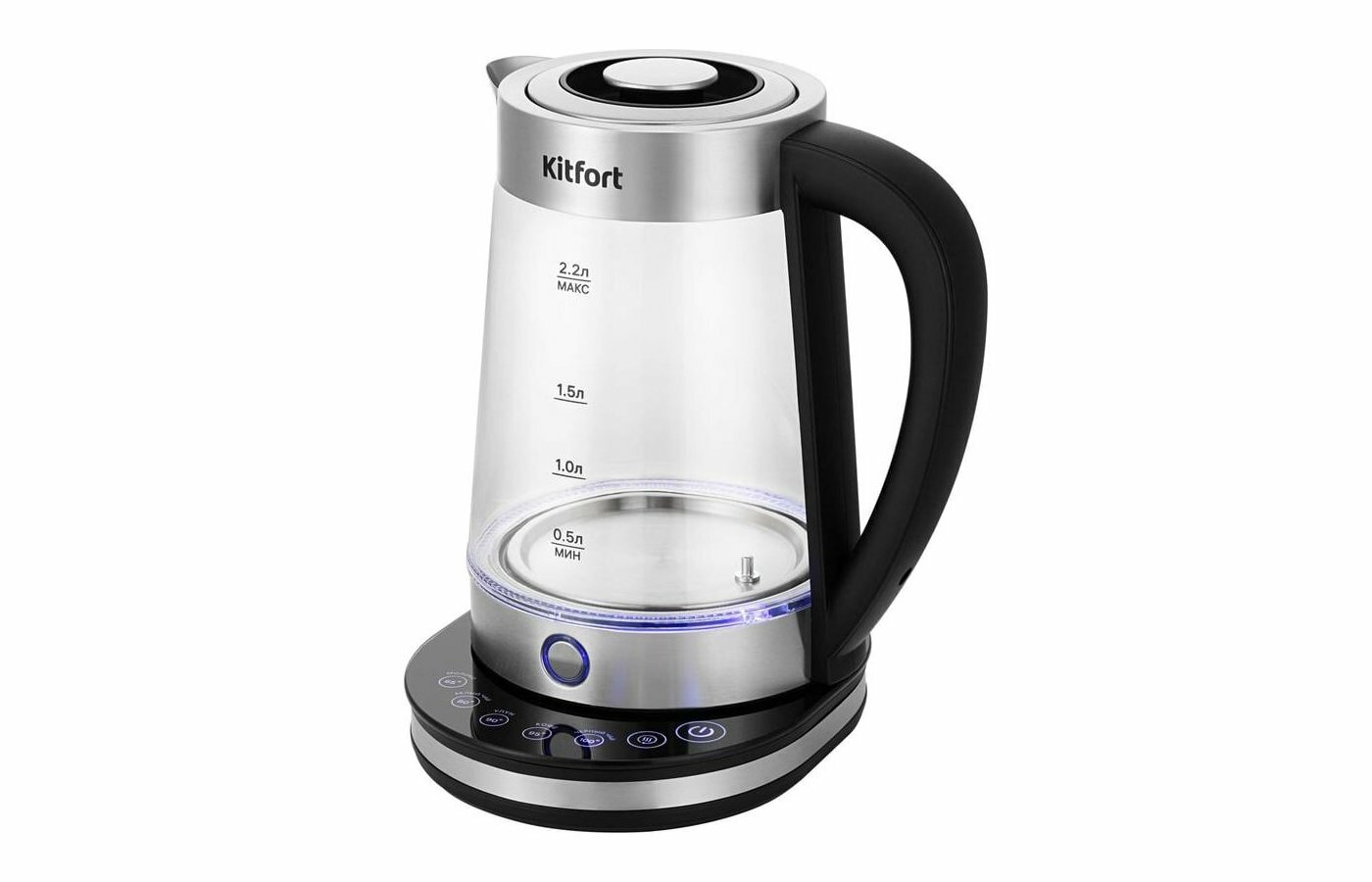 Чайник Kitfort KT-6764, с подсветкой, пластик/стекло/нержавеющая сталь