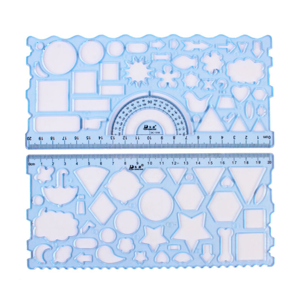 2шт Шаблоны Калейдоскопа Линейки Прозрачные Выдалбливаемые Трафареты для Рисования 30 Узоров для Детей Взрослых Начинающих DIY Painting