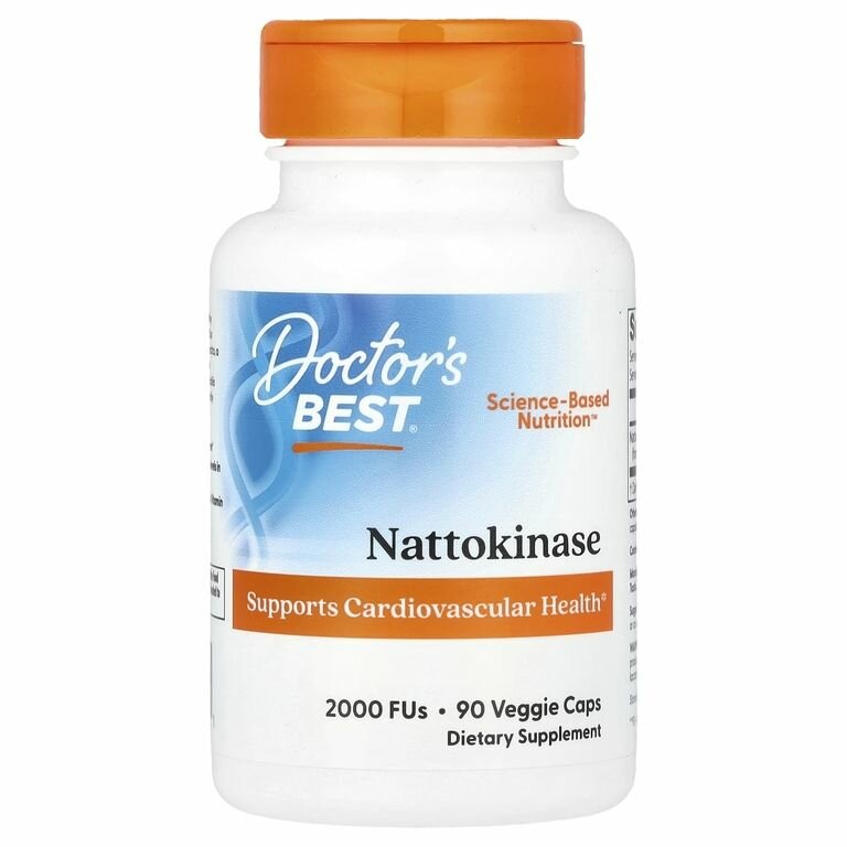 Doctor's Best, Nattokinase Наттокиназа, 2000 ед, 90 капсул