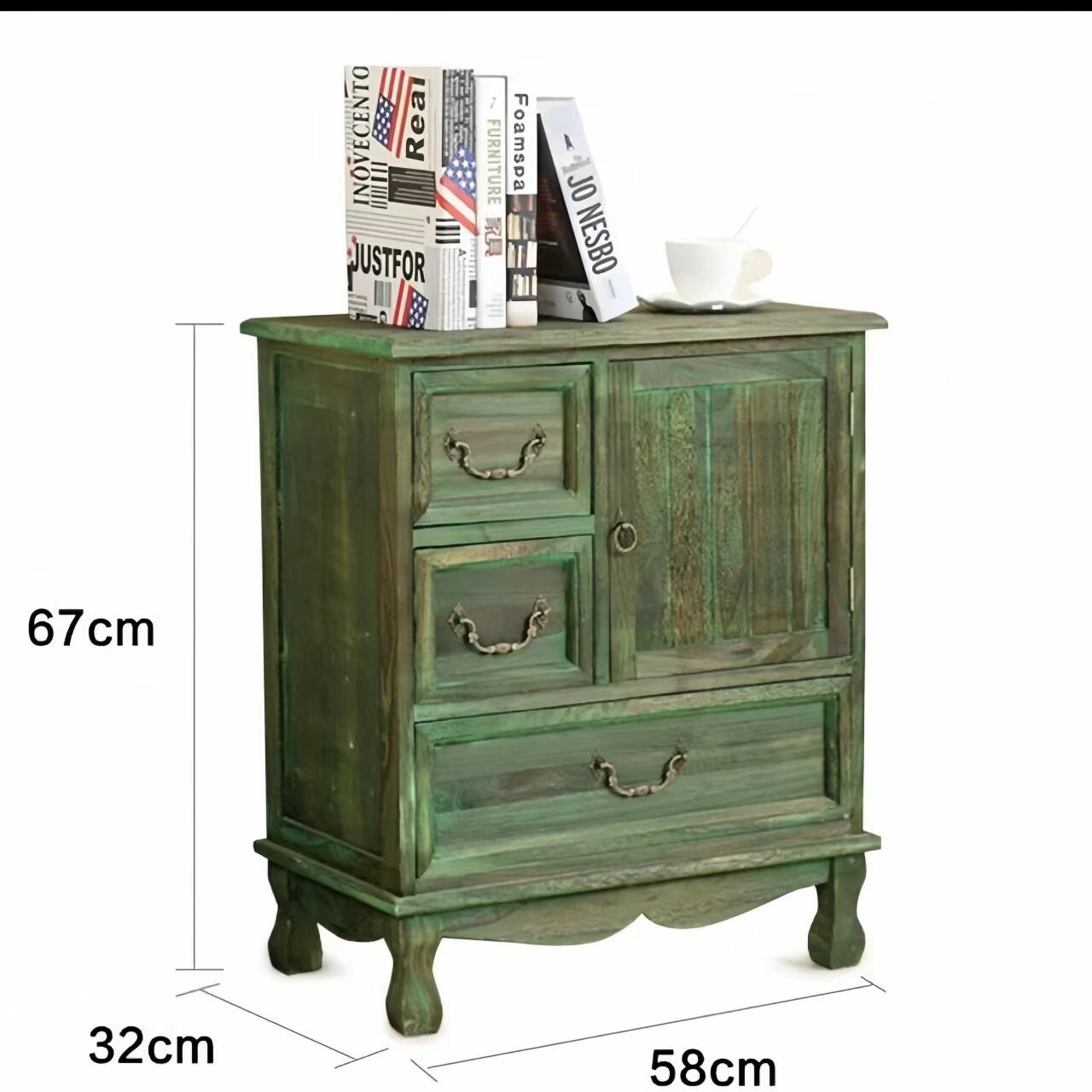 Комод, ретро, для дачи/дома, массив дерева/фанера, 58 x 32 x 67 см