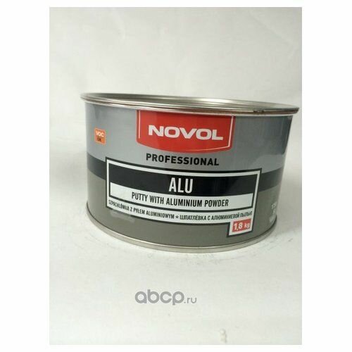 Шпатлевка 1,8 кг ALU Наполняющая шпатлевка с добавкой алюминиевой пыли, которая увеличивает её устой Novol 1165