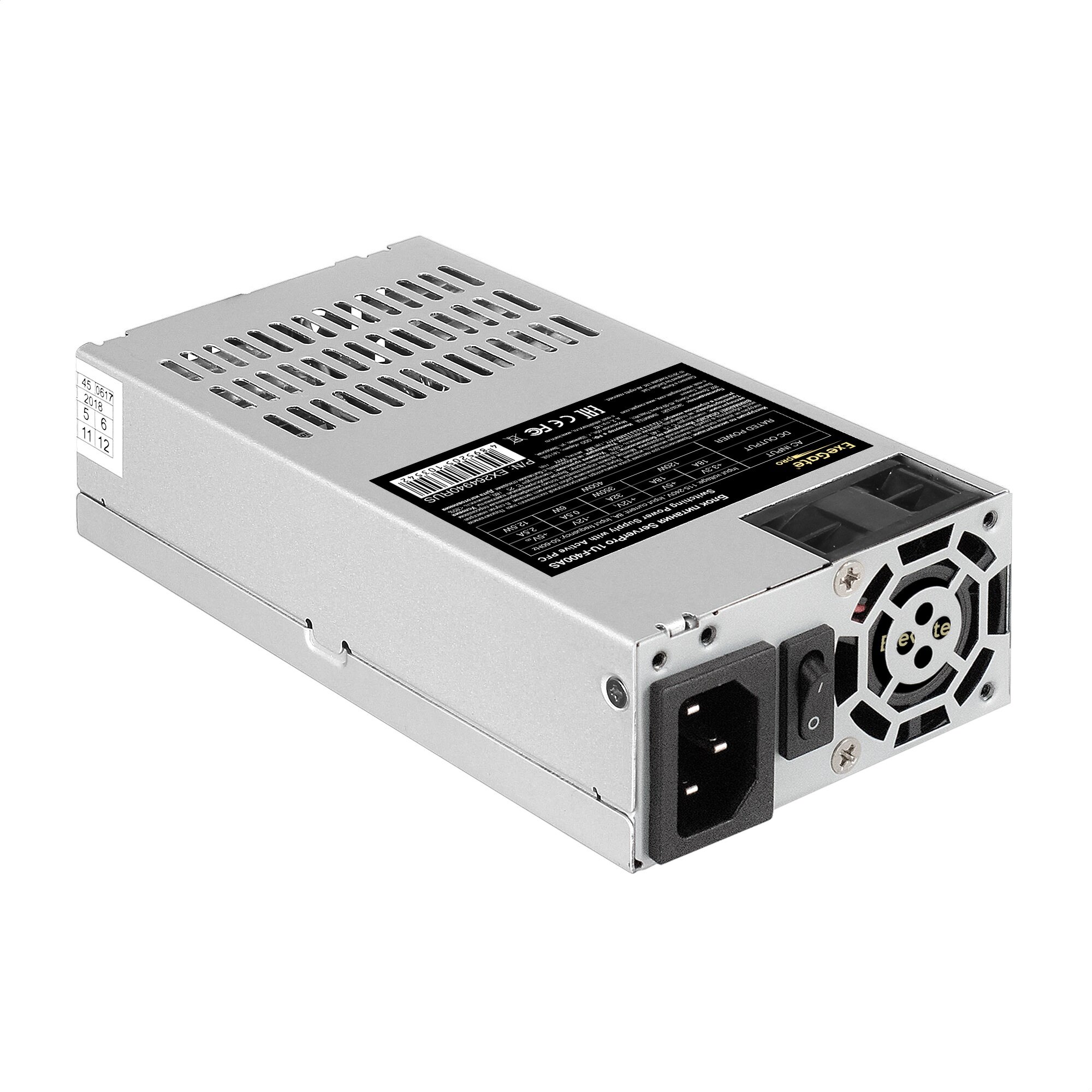 Серверный БП 400W ExeGate ServerPRO-1U-F400AS (Flex ATX, APFC, КПД 80% (80 PLUS), 4cm fan, 24pin, (4+4)pin, PCI-E, 3xSATA, 2xIDE) EX264940RUS