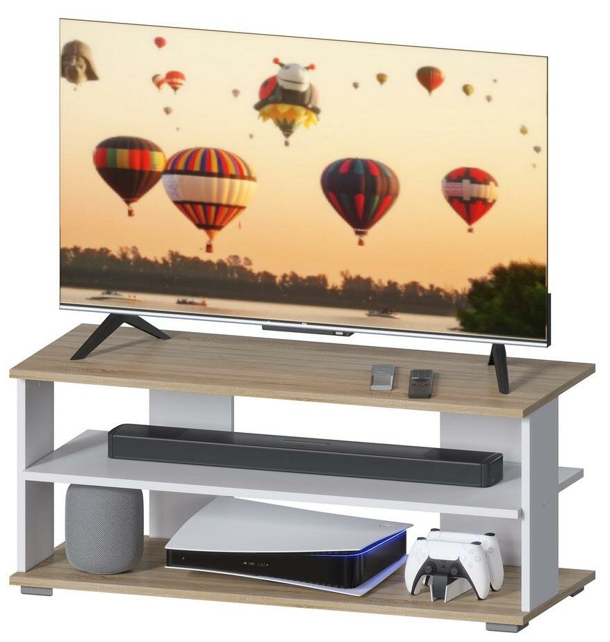 Тумба под телевизор Джаз ТВ-1 Дуб сонома/Белый