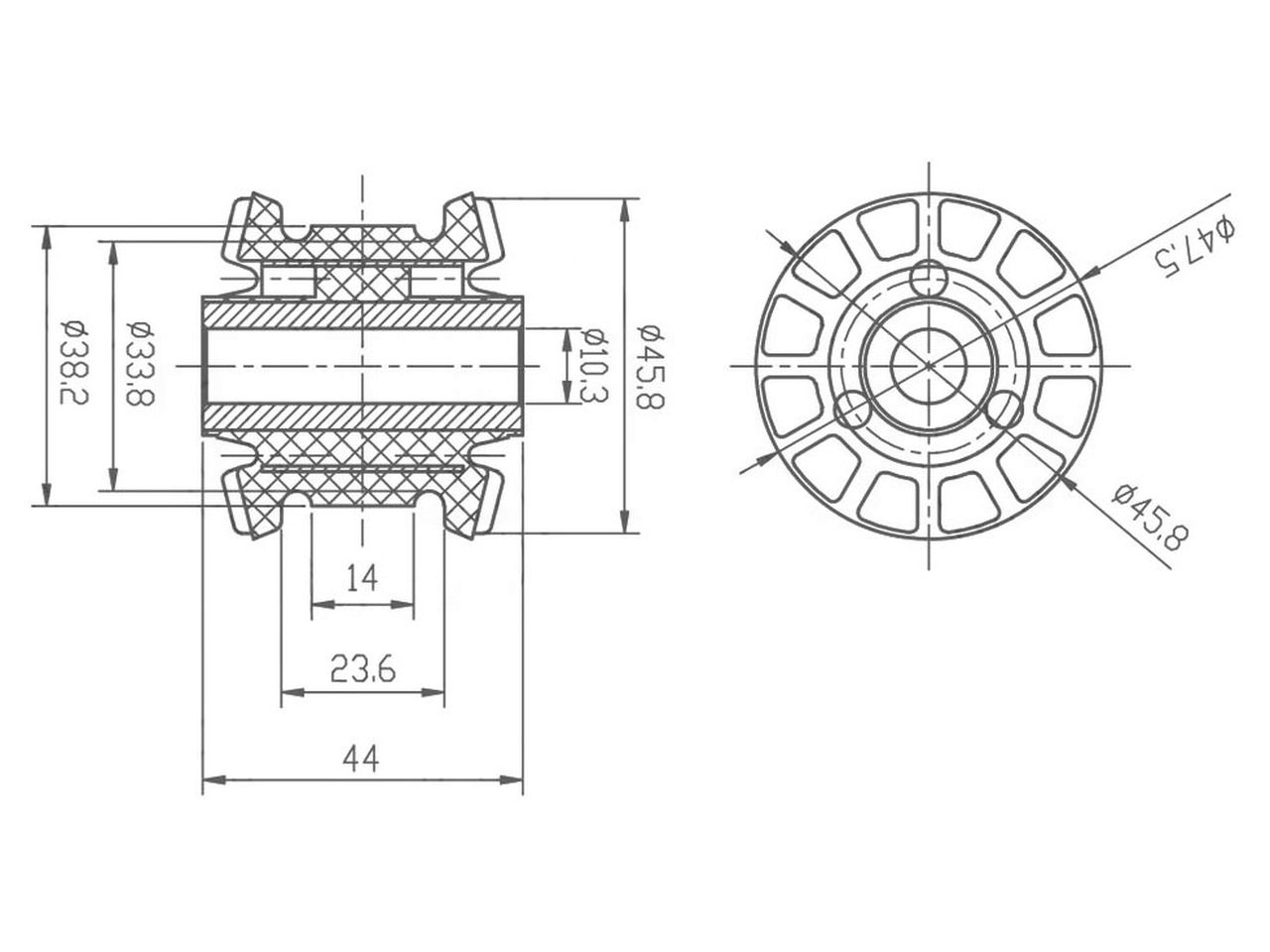 UNIO RMP-20093 (811407181 / 811407181A) сайлентблок переднего нижнего рычага VW Passat (Пассат) b2 79-, Audi (Ауди)