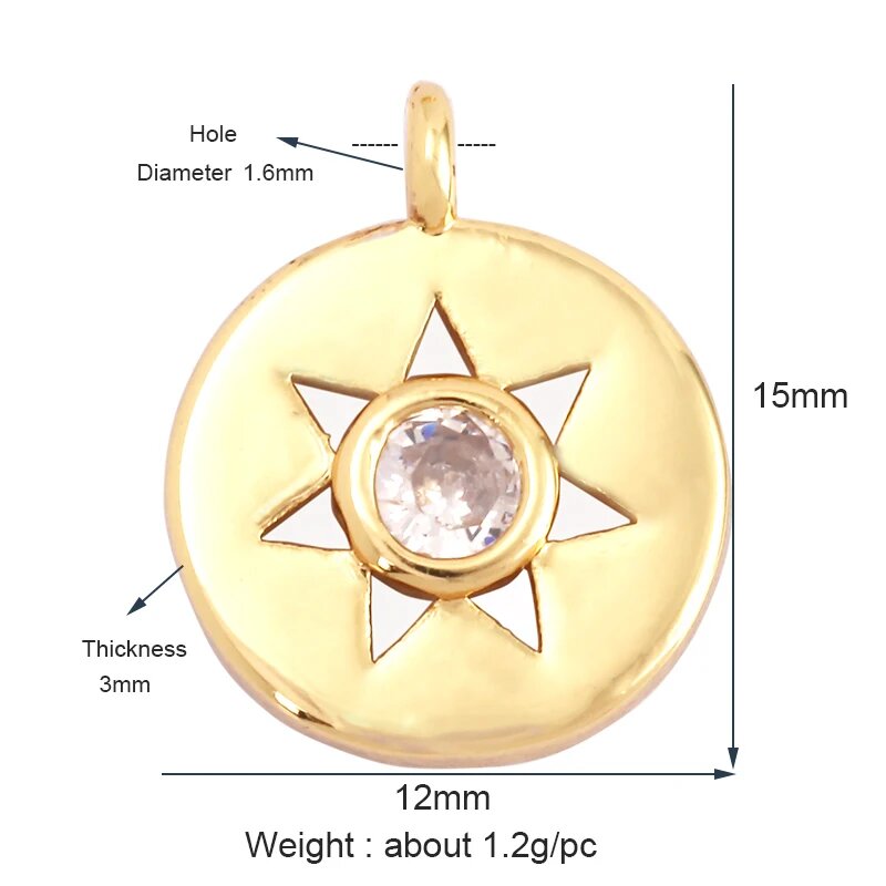 Шарм подвеска солнце луна звезда космос из латуни L933000-Gold