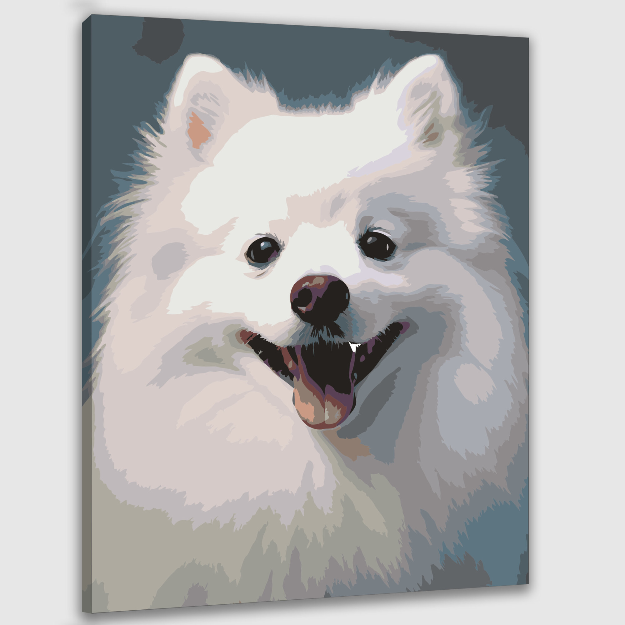 Картина по номерам 40x50 см, собака, шпиц, преданность, товарищество, глаза, пушистая шерсть, глубина резкости