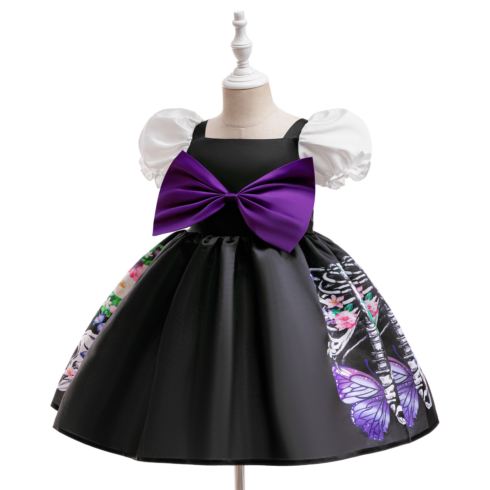 Платье на Хэллоуин "Замок ведьмы", для девочек, 8 лет, 150 см, черное с фиолетовым