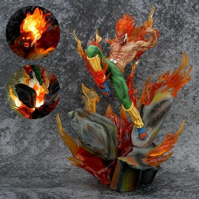 Аниме Наруто Врата Бог Ночи Гай Майто Гай Светящаяся Фигурка 33cm