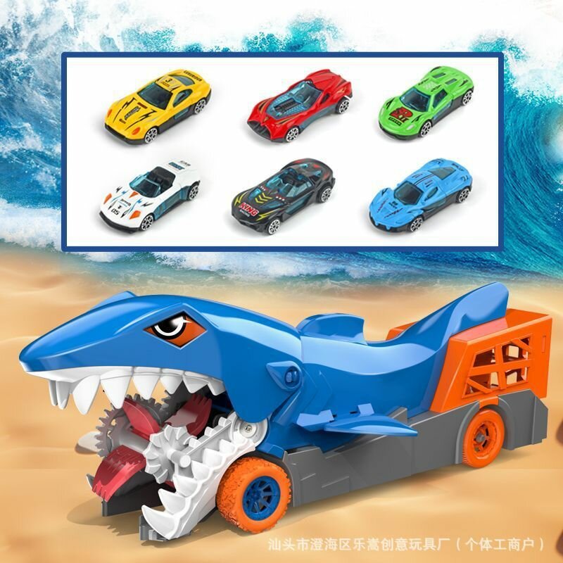 Hot Wheels Игрушечный трек Грузовик Голодная акула GVG36 Голубая акула