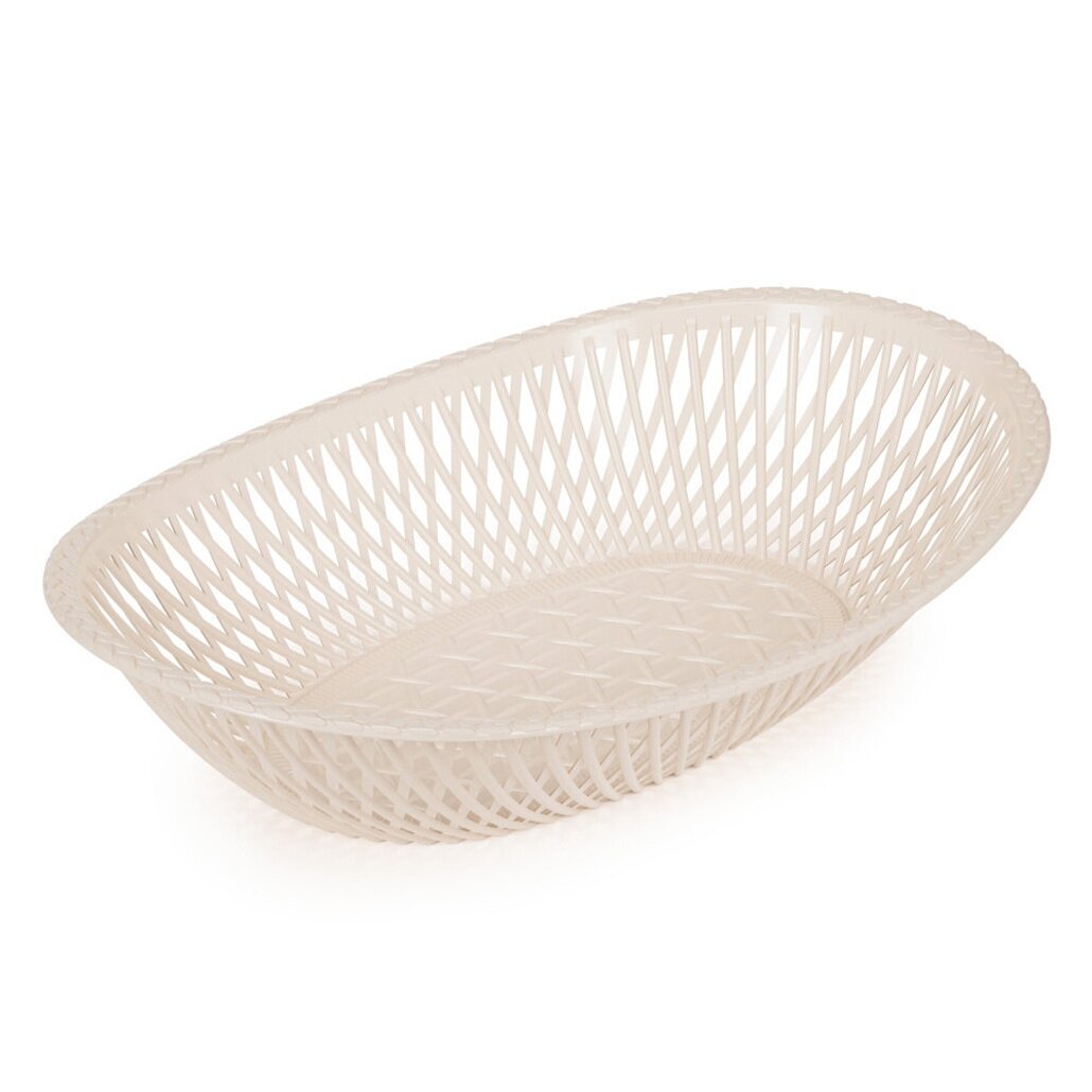 Сухарница овальная большая, бежевый пластик, удобное хранение для дома