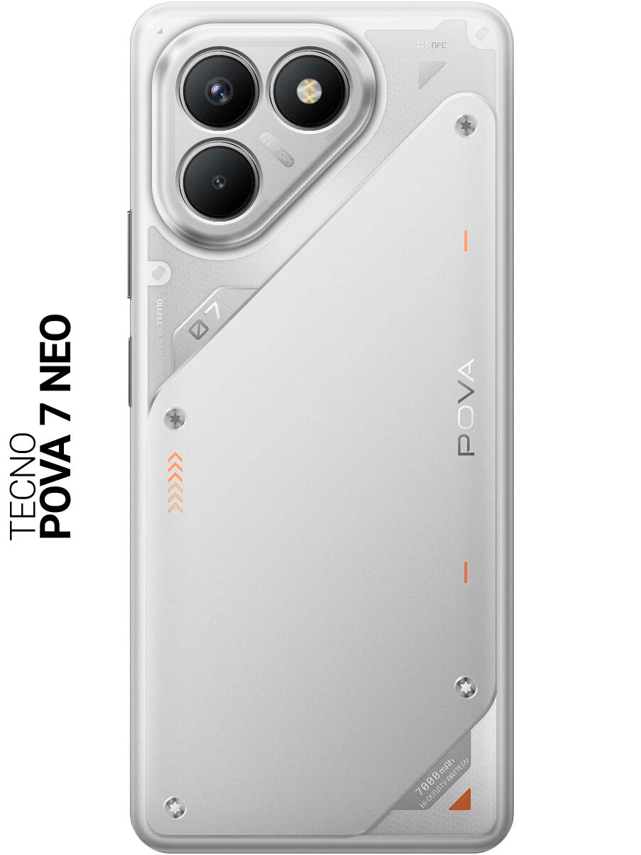 Силиконовый чехол на Tecno Pova 7 Neo прозрачный