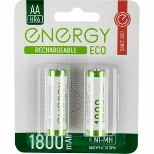 Аккумулятор Energy Eco NIMH-1800-HR6/2B, АА, 2 шт