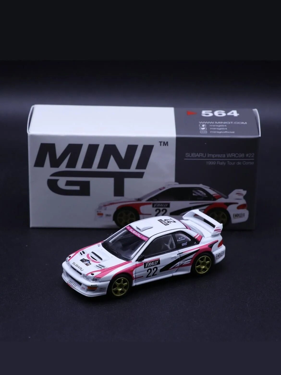 Машинка MINI GT 1/64 #564 Subaru Impreza WRC98 rally car Die-cast Alloy Car Model Collection Gift