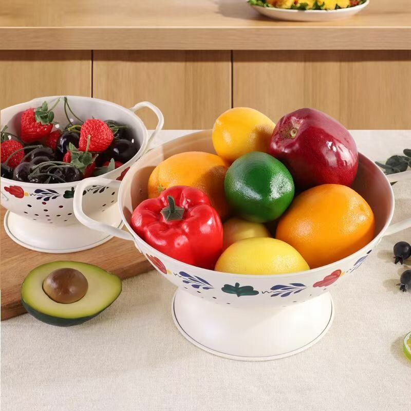 Фруктовая тарелка в скандинавском стиле, молочно-белый дуршлаг, диаметр 21см