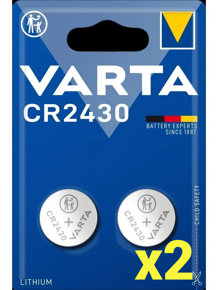Батарейка VARTA Lithium CR2430 BL2х2 (4) шт. 2 блистера по 2 шт, литиевая, 6430101402
