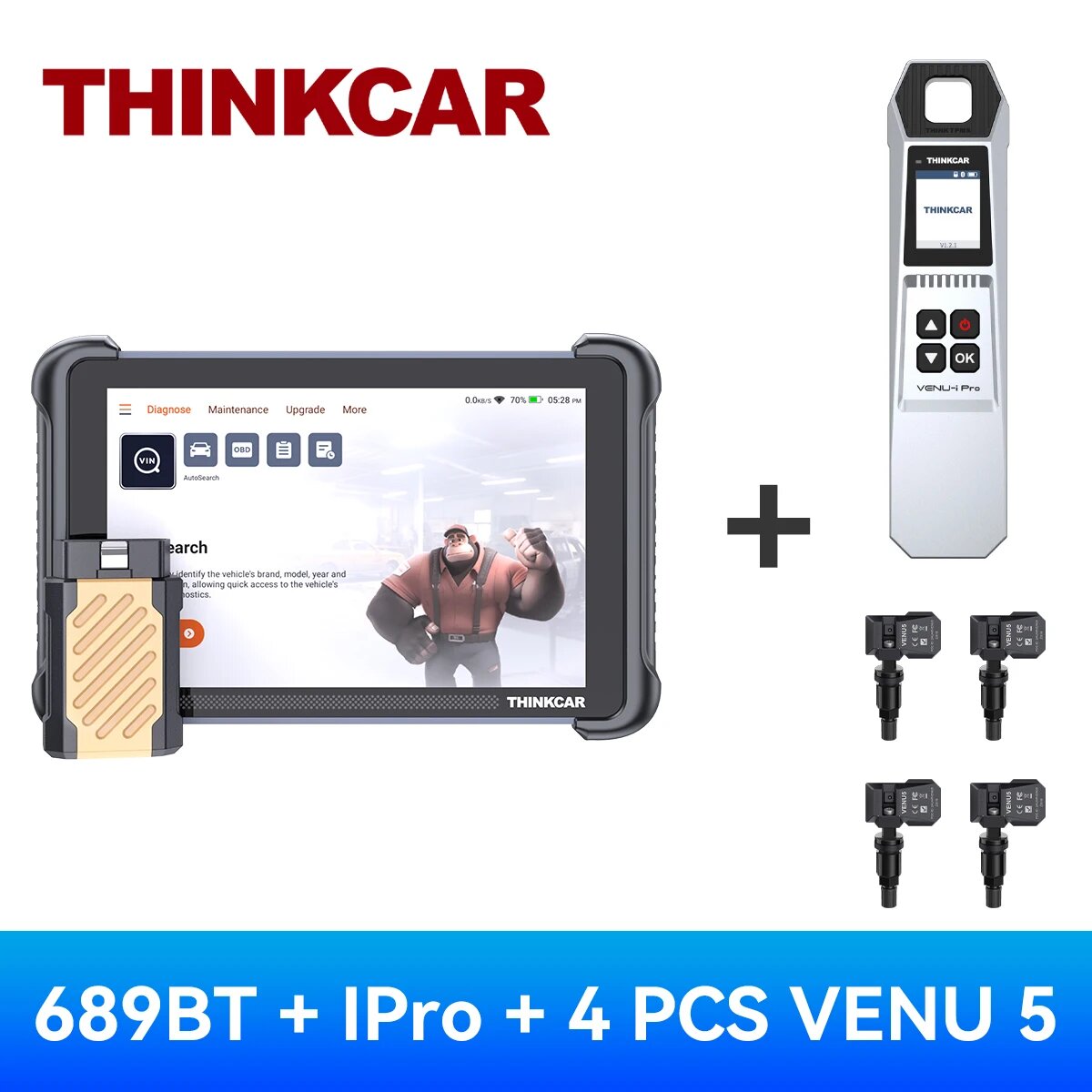 THINKCAR THINKSCAN 689BT Автомобильный диагностический инструмент Двунаправленный сканер Obd2 Кодирование ЭБУ CANFD DOIP FCA Autoauth 34, бесплатный сброс Add IPRO and VENU 5