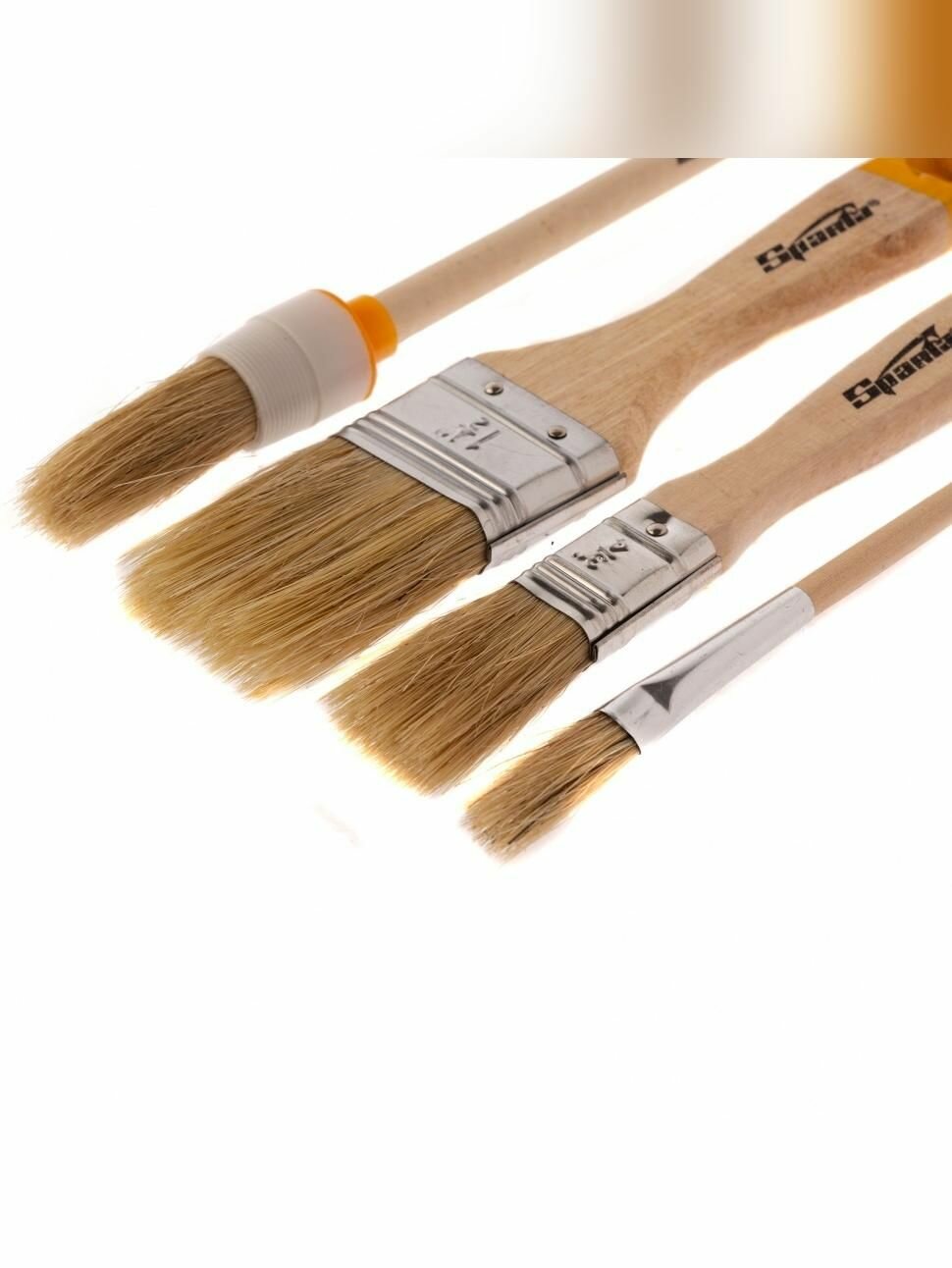 Набор кистей, 4 шт, плоские 3/4", 1/5" круглые №1, №2 Sparta 841135