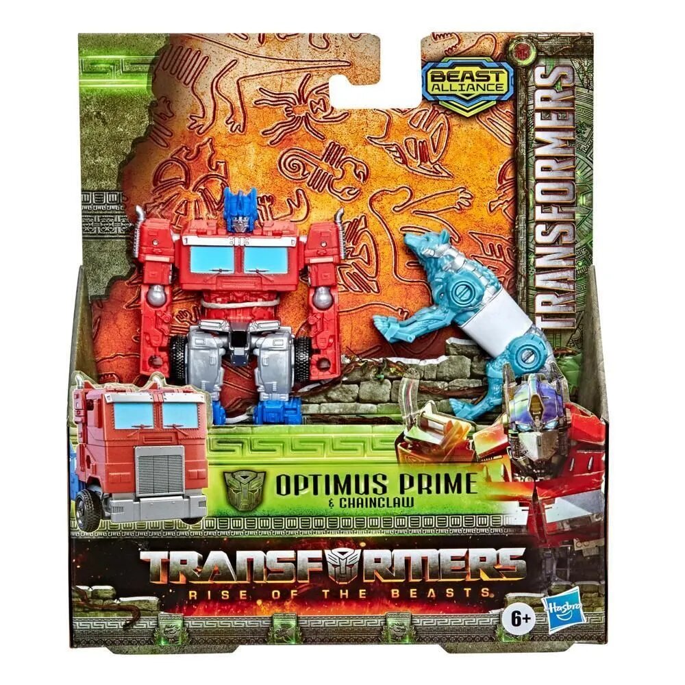 Трансформеры игрушки Hasbro Transformers: Rise of the Beasts Movie Beast Weaponizers 2-Pack Optimus Prime 12.7cm F4612
