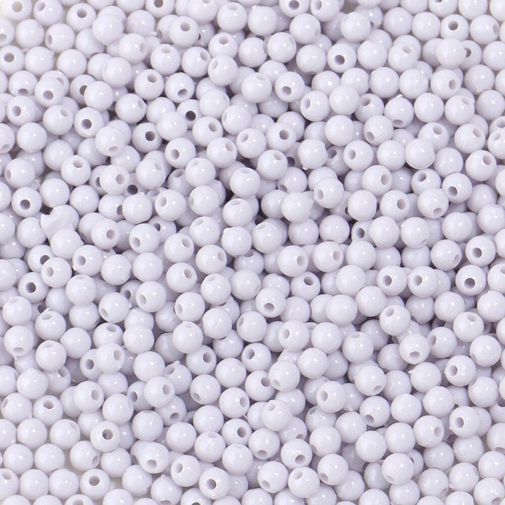1000 шт. Акриловые круглые бусины 4 мм Белый, Gray