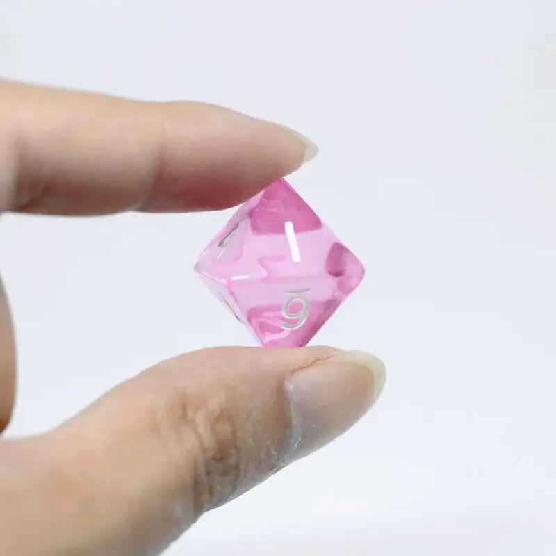Набор кубиков D8 акрил 10 шт. 10 цветов Pink
