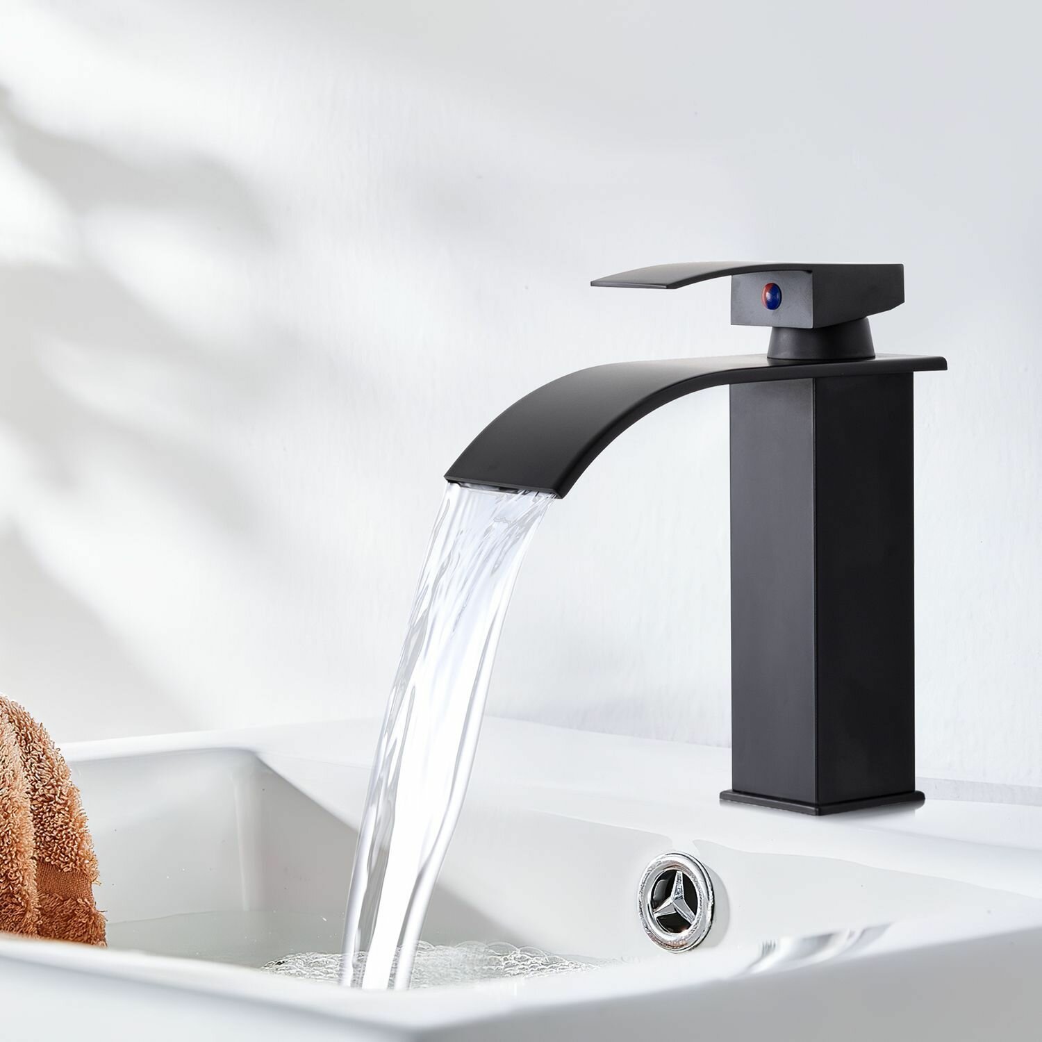 Смеситель для раковины, смеситель для ванны с душем, кран для ванной в раковину, Используется на кухнях и в ванных комнатах, латунь, черное,200MM