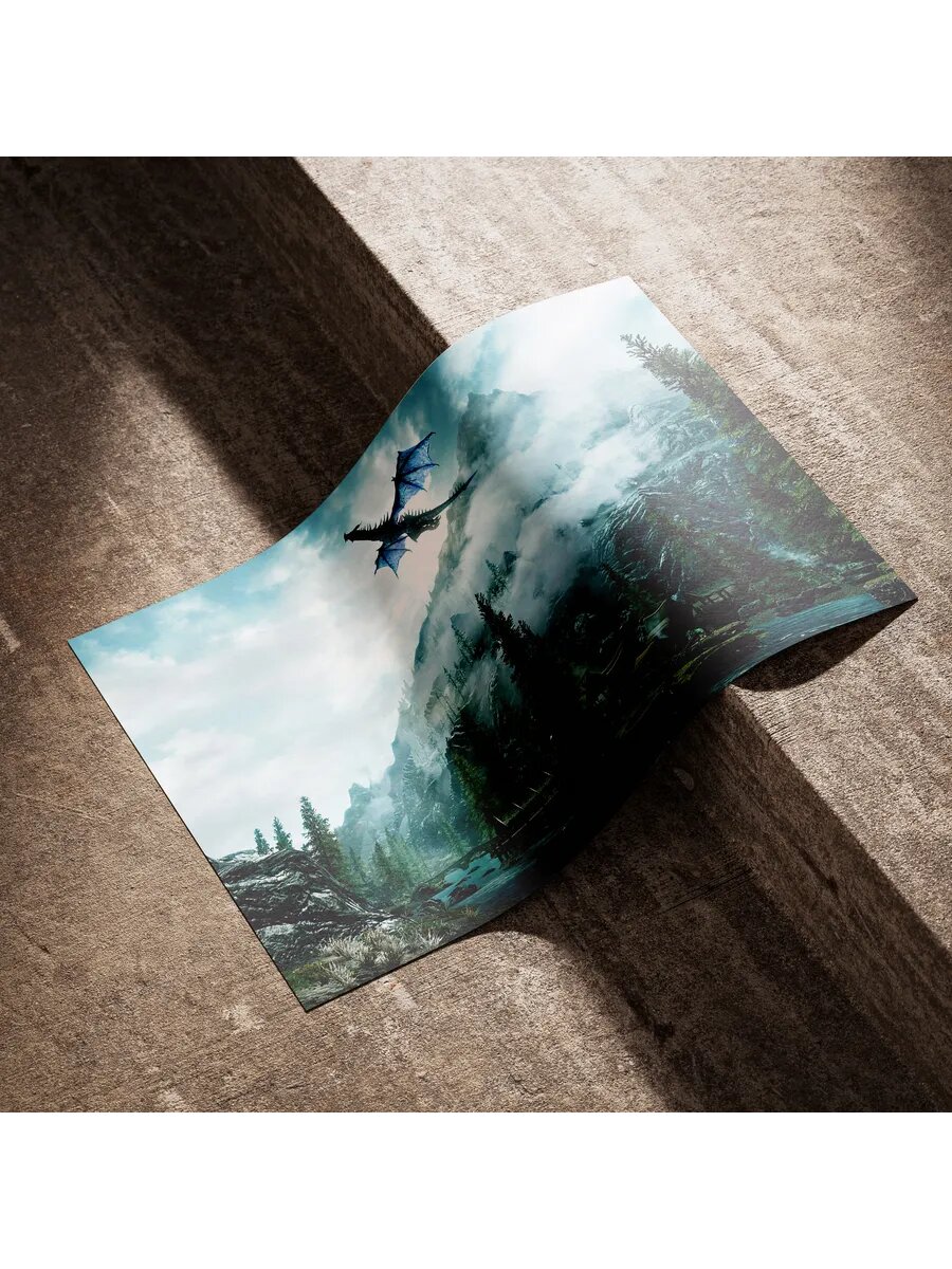 Плакат Skyrim Драконы