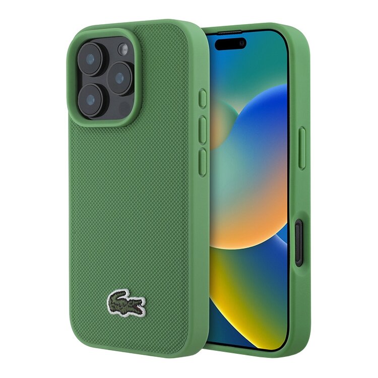 Lacoste чехол MagSafe для iPhone 16 Pro, PC/TPU&PVC iconic Woven logo, зеленый