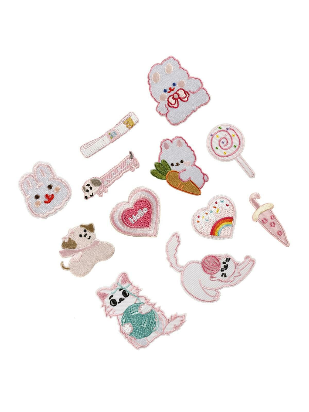 12шт Детские нашивки с животными