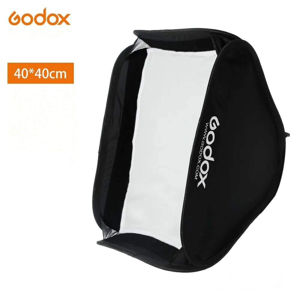 Складной софтбокс Godox 40x40 см, софтбокс со вспышкой Speedlite для кронштейна S-типа, подходит для крепления Bowens Elinchrom