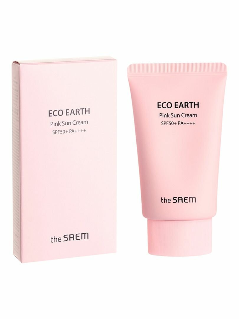 The Saem Крем солнцезащитный для лица для чувствительной кожи Eco Earth Pink Sun Cream 50 г.