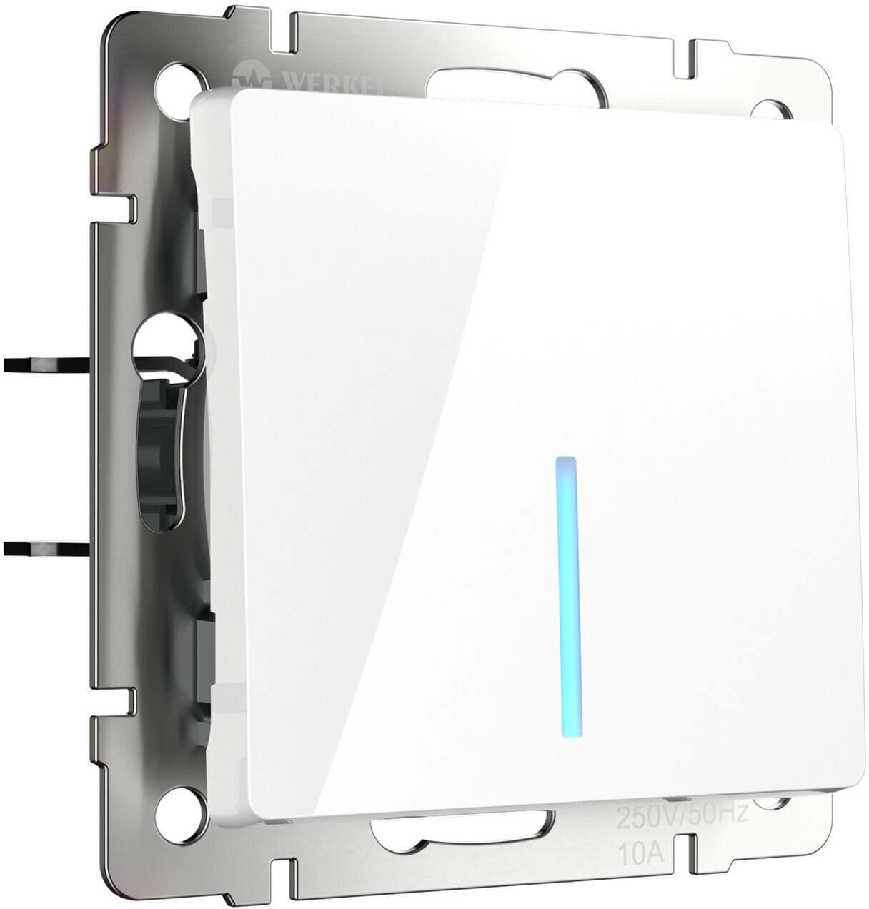 Выключатель одноклавишный проходной с подсветкой (белый) W1112101 Werkel