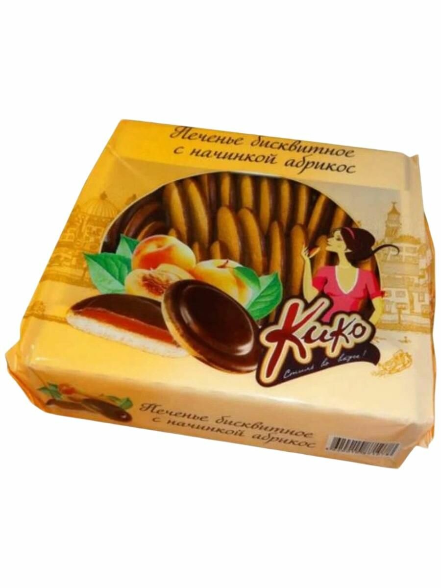 Печенье Три Чуда КиКо бисквит в шоколаде с Абрикосом, 2 коробки по 1,2 килограмма, Самара