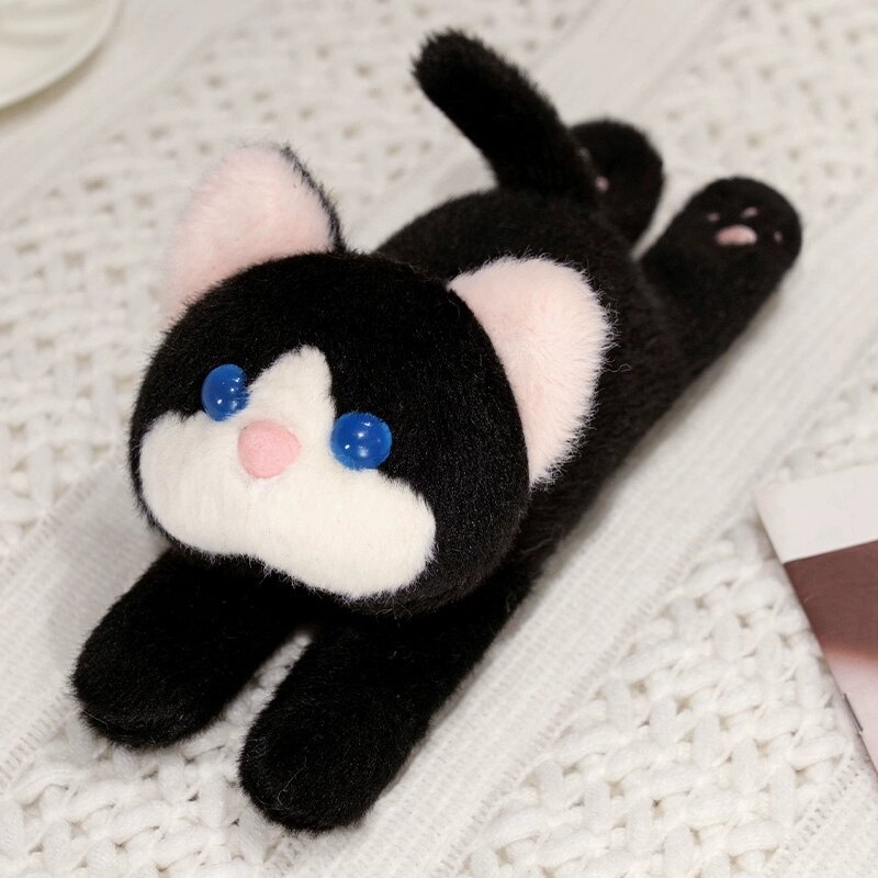 26 см Плюшевый Браслет Черный Кот с Гибкими Ногами, Мягкий Ворсистый Материал для Детей, Милый Подарок