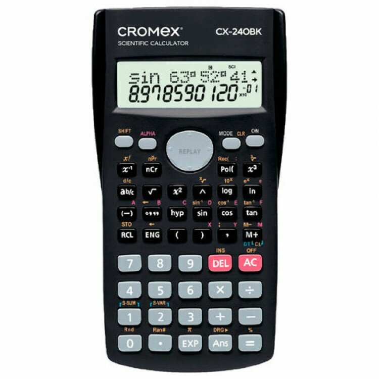 Калькулятор инженерный CROMEX (кромекс) СX-240BK (155х80 мм), 240 функций, 10+2 разрядов, черный, 273832