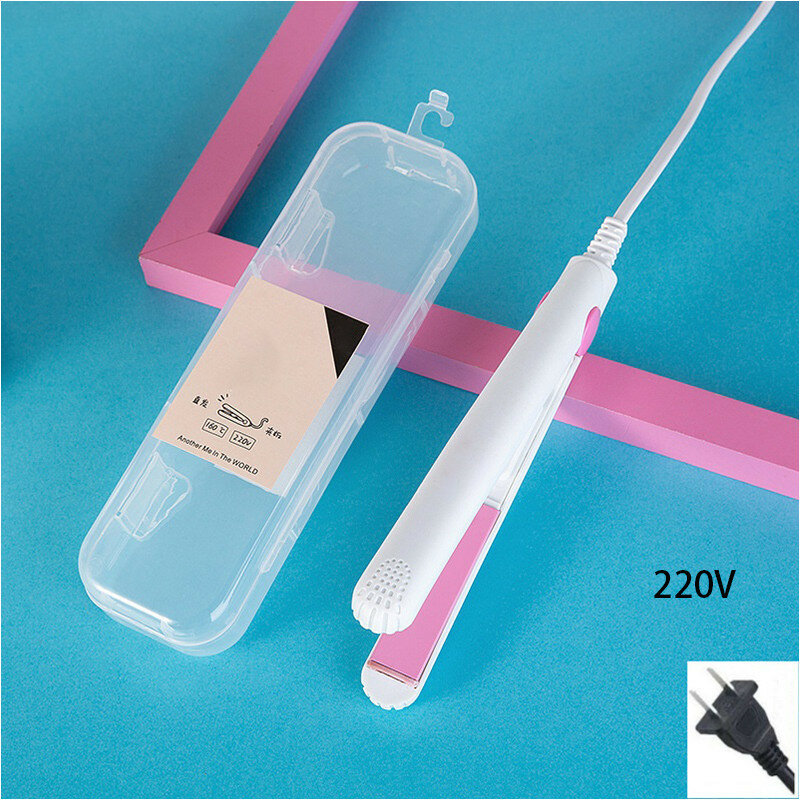 Мини утюжок для волос dual purpose mini clip flat iron and curling iron, керамический нагревательный элемент, подходит для всех типов волос, белый