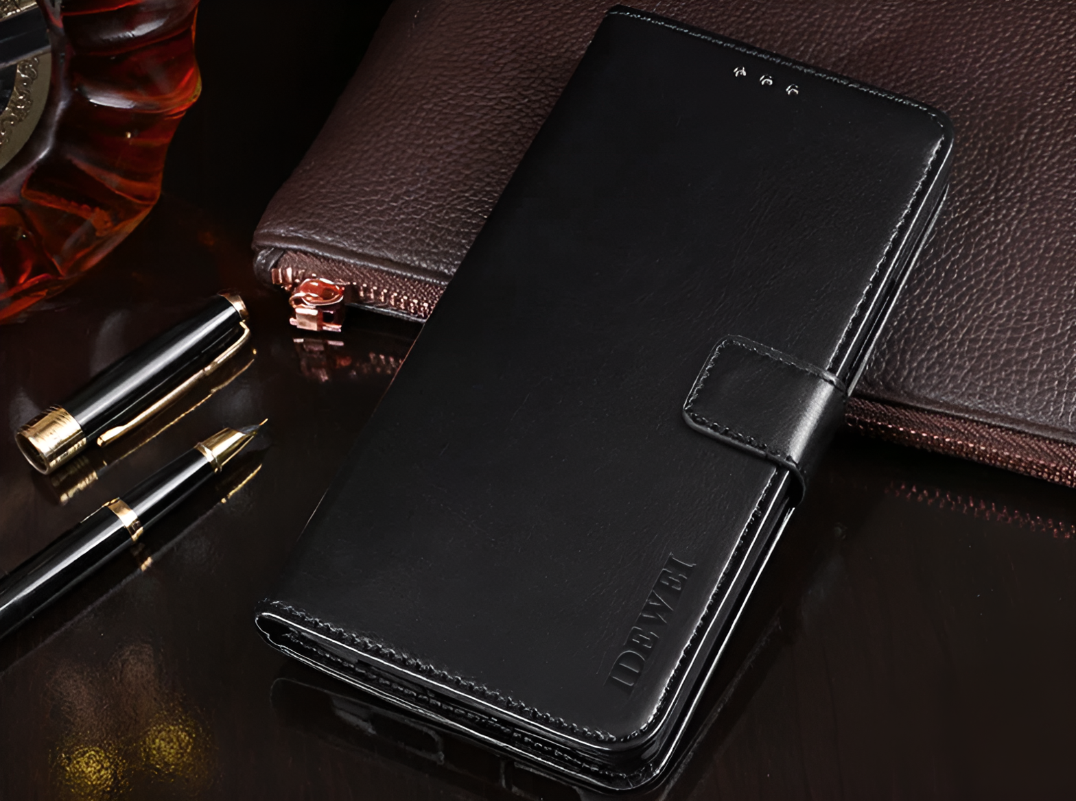 Чехол-книжка MyPads для Realme C25 / C25s из качественной импортной кожи с подставкой застёжкой и визитницей черный