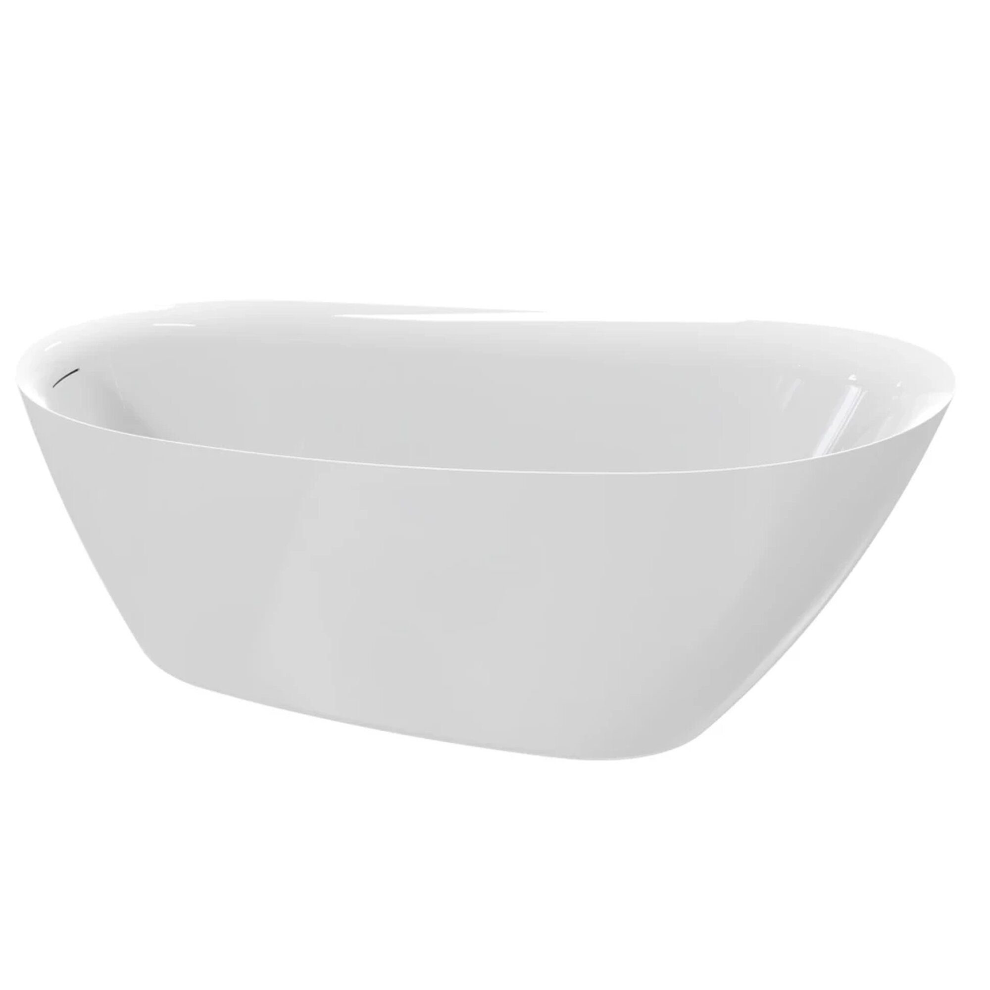 Ванна AQUAme AQM3503GW, акриловая, отдельностоящая, овальная, белая, глянцевая, 167,6 см x 79 см x 73 см