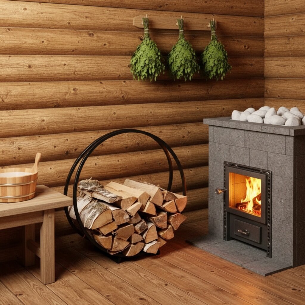 Дровница для камина, бани и улицы, металлическая, подставка для дров, круглая Pikate