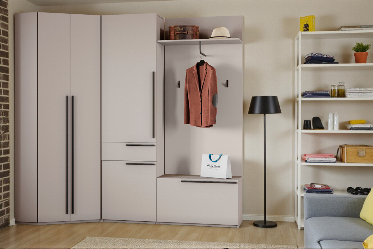 Прихожая Лорена Пакс-3 Кашемир 5981 BS NOW 228x95x220 см, бежевый Фиеста