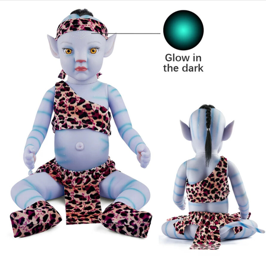 20-дюймовая кукла-младенец Reborn Baby Avatar из мягкого винила, светящаяся в темноте.