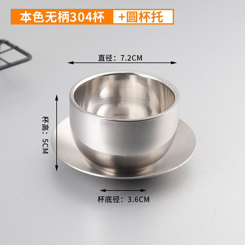 Мини 2 чашки для чая, детская чашка, чашка для воды с двойным слоем, две чашки с ручкой из нержавеющей стали 304, маленькая винная чашка с термоизоляцией