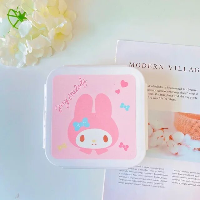 Контейнеры для хранения фруктов из мультсериала Sanrio, милые аниме-персонажи, такие как Чороми, Май Мелоди, Коричный Пёс и Хелло Китти, школьные ланч-боксы и подарки для девочек.