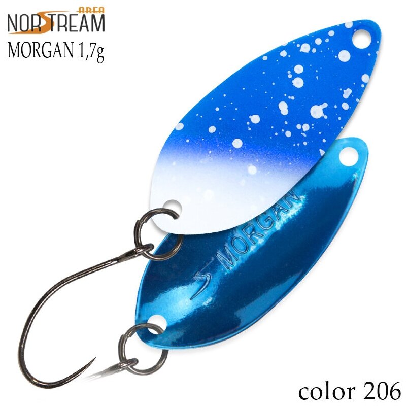 Блесна колеблющаяся для рыбалки на форель, щуку, окуня/ колебалка для зимней и летней ловли хищных рыб. Norstream MORGAN 1,7 г код цв. 206