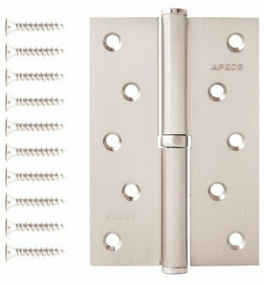 Петля врезная для деревянных дверей, с подшипником, Apecs, 120х80х3 мм, правая, B-Steel-NIS-R, 13720, матовый никель