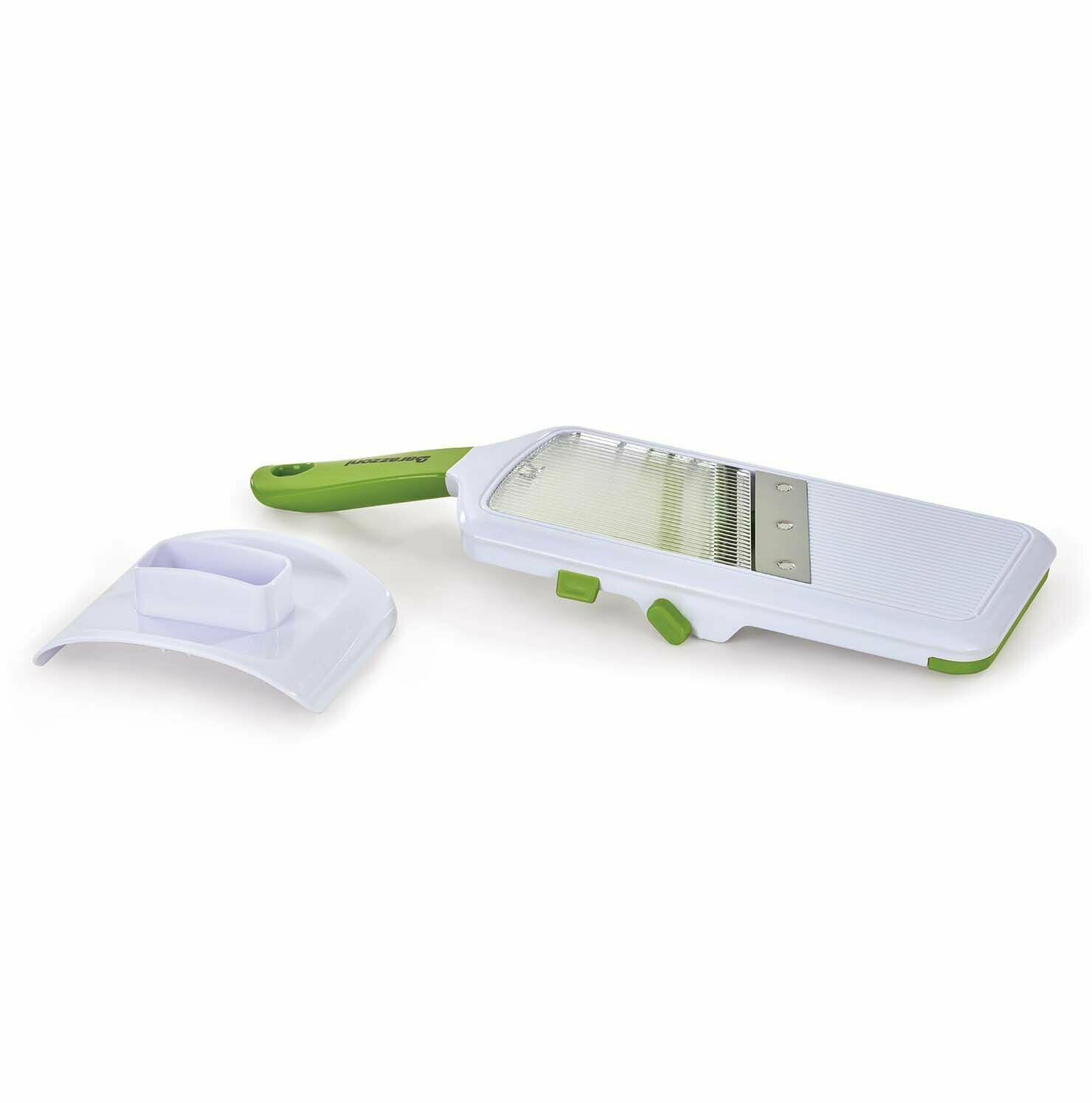 Регулируемый слайсер Barazzoni Domestic Hand Tools Mandoline, 31 см, нержавеющая сталь, нейлон, цвет белый-зеленый (8170005)
