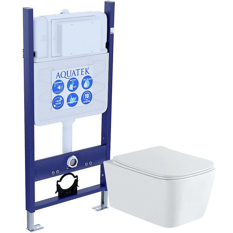 Унитаз с инсталляцией Set Aquatek Либра N рама INS-0000012+унитаз Либра New AQ0530N-00