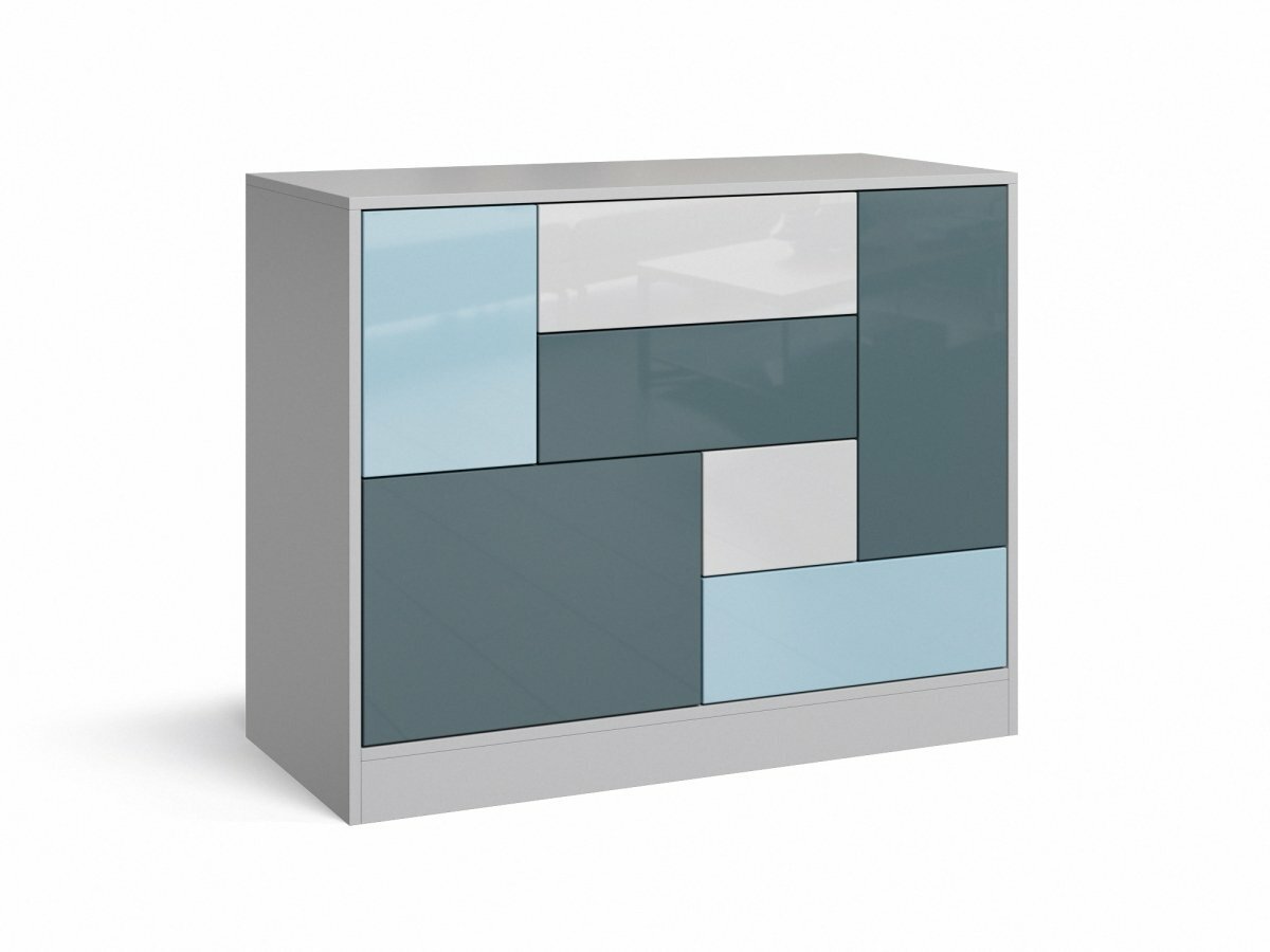 Комод Стрит-3 МДФ Аквамарин для одежды 100*80*45