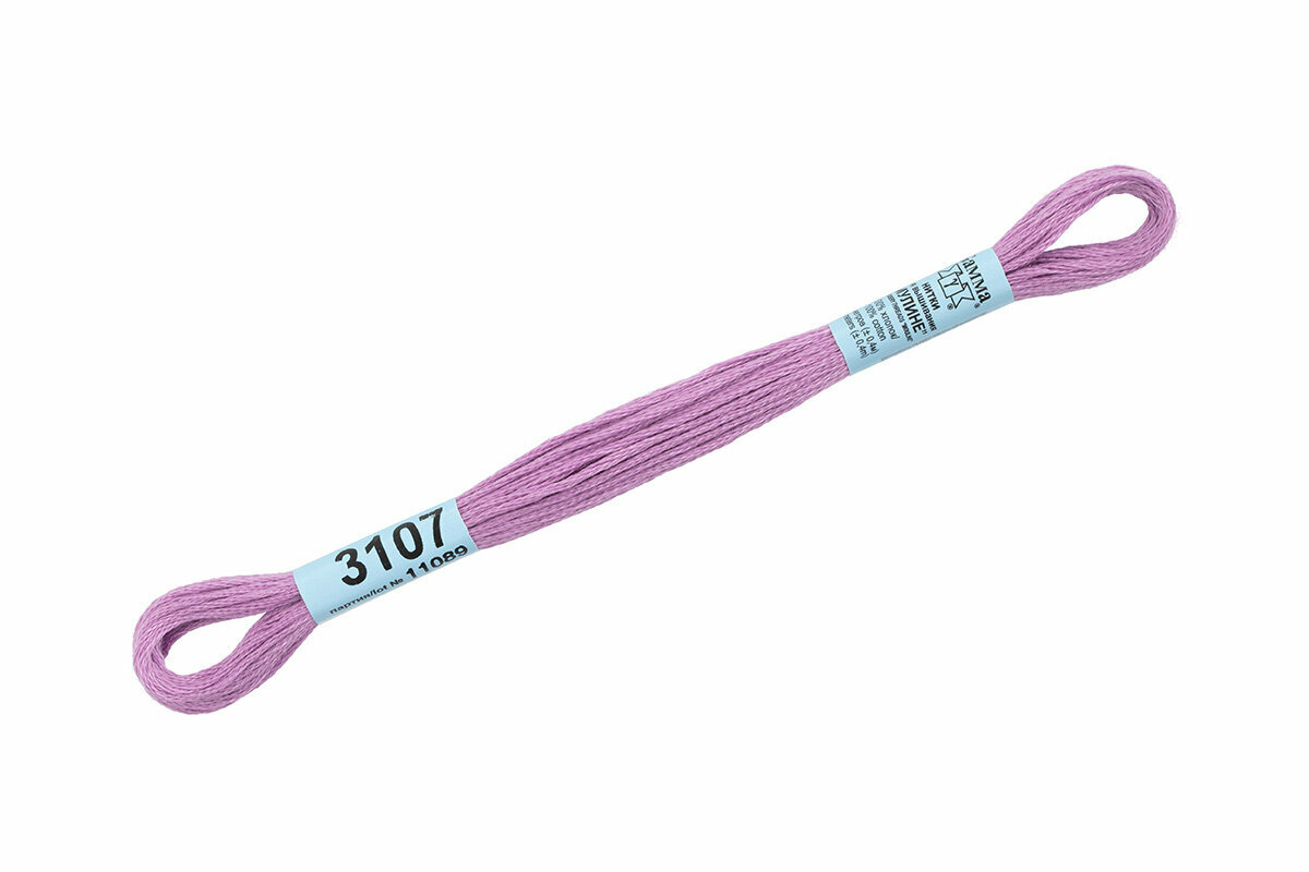 Мулине GAMMA нитки для вышивания 8м. 3107 сиреневый, 1 штука.